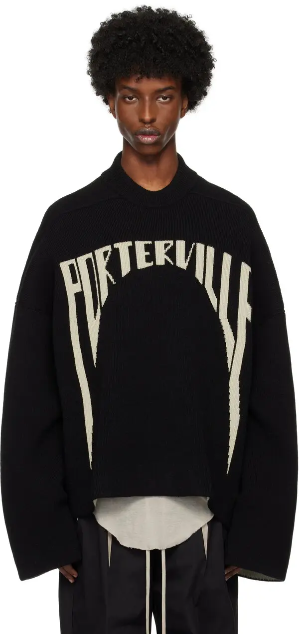 Buy Rick Owens Black Porterville Jumbo Sweater - 0908 Black/pearl